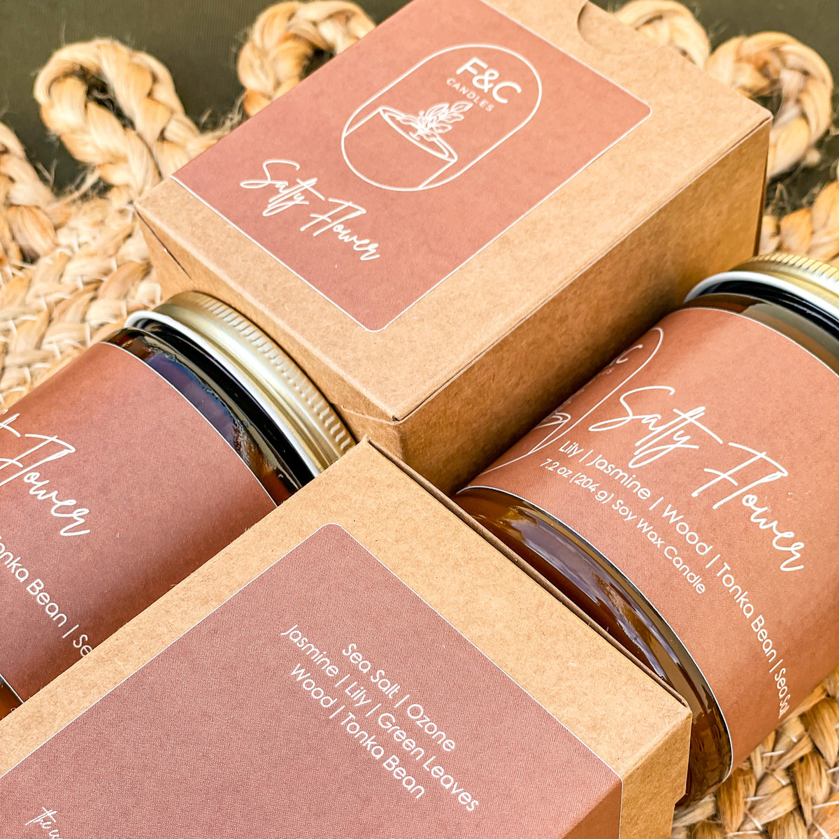 Salty Flower 7.2oz Candle – F&C Candles